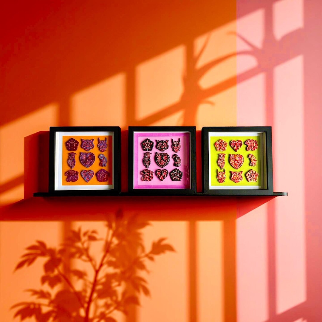 3D Tattoo Flash Art – Polymer Clay Shadow Box, Handmade Wall Decor - Etsy