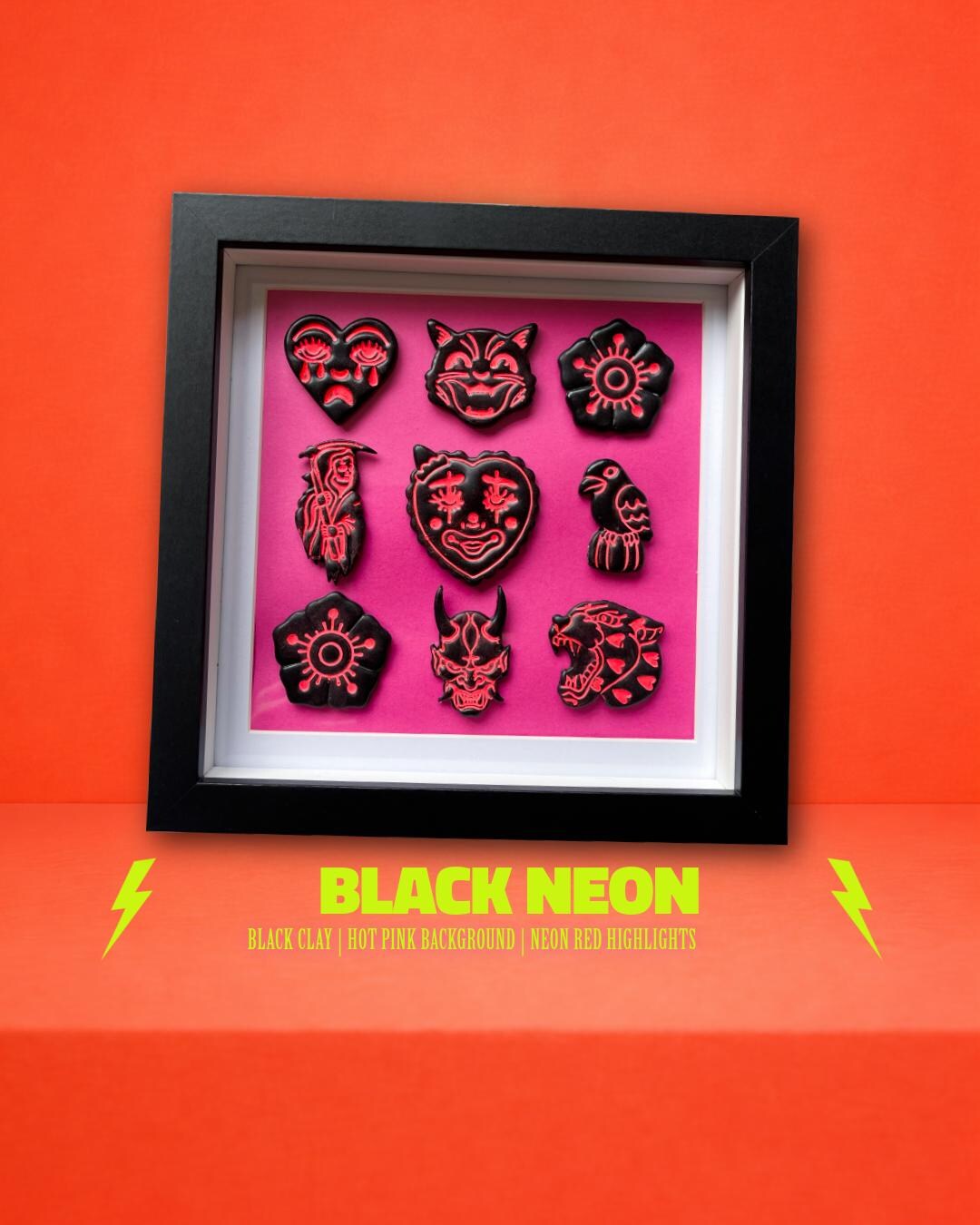 3D Tattoo Flash Art – Polymer Clay Shadow Box, Handmade Wall Decor - Etsy
