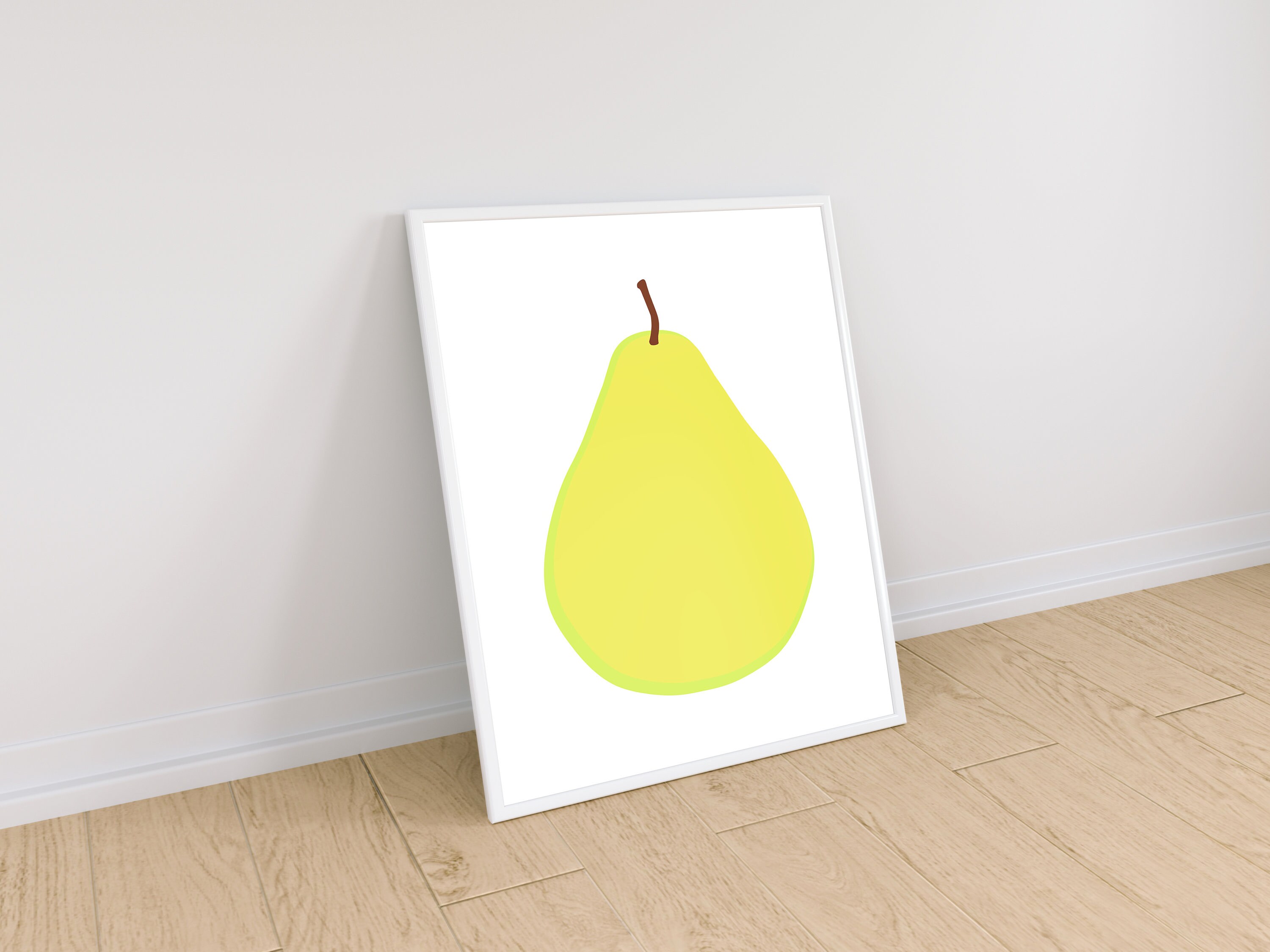 Pear Poster,simple Fruit Illustration,minimal Food Art,kitchen Dining ...