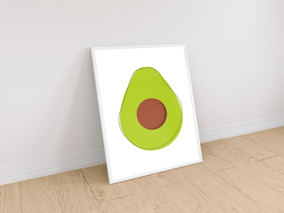 Avocado Poster,simple Vegetable Art Print,kitchen Wall Decor,ingredient ...