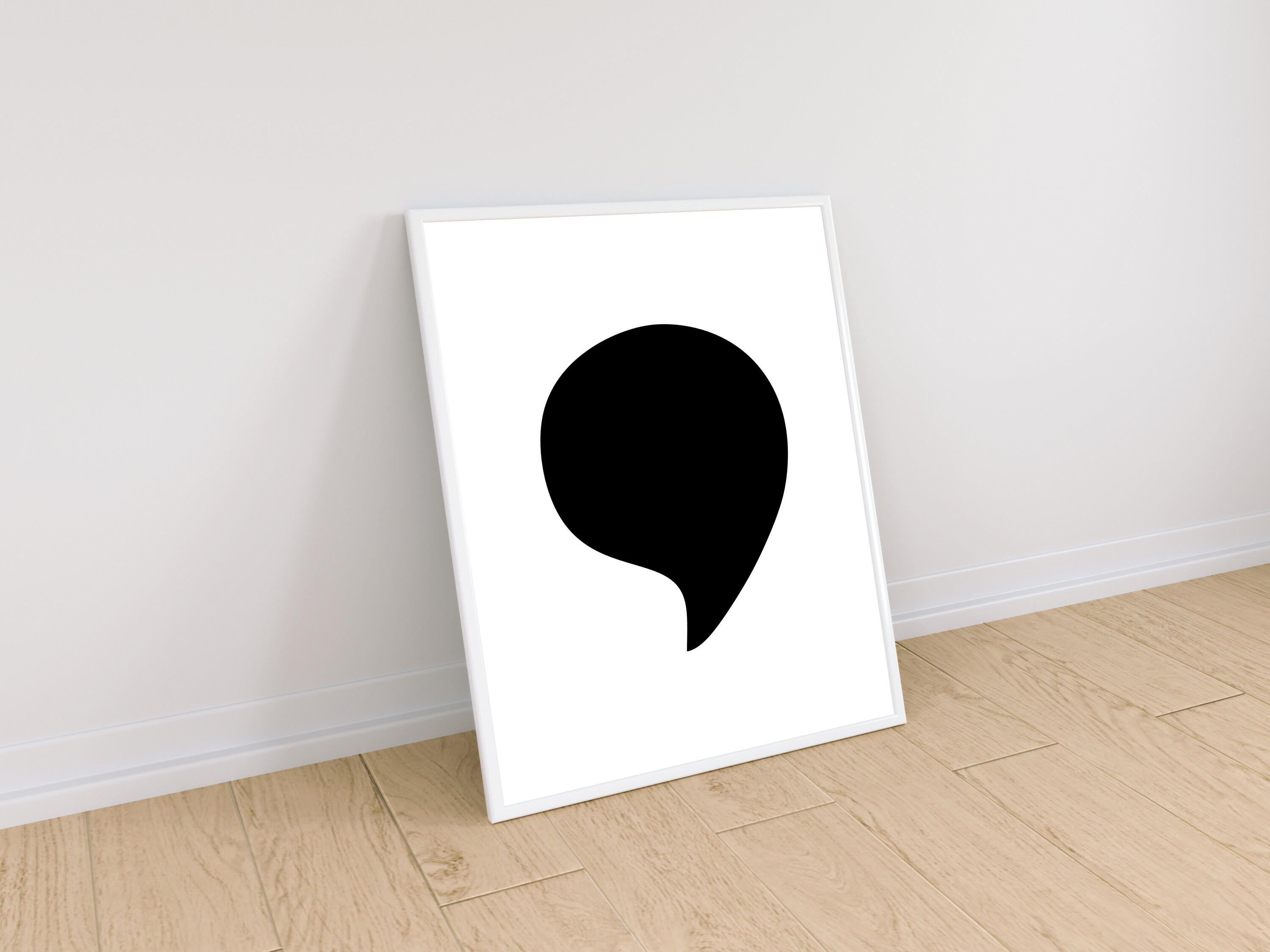 Comma Poster,symbol Illustration,punctuation Mark Art,interior Office ...