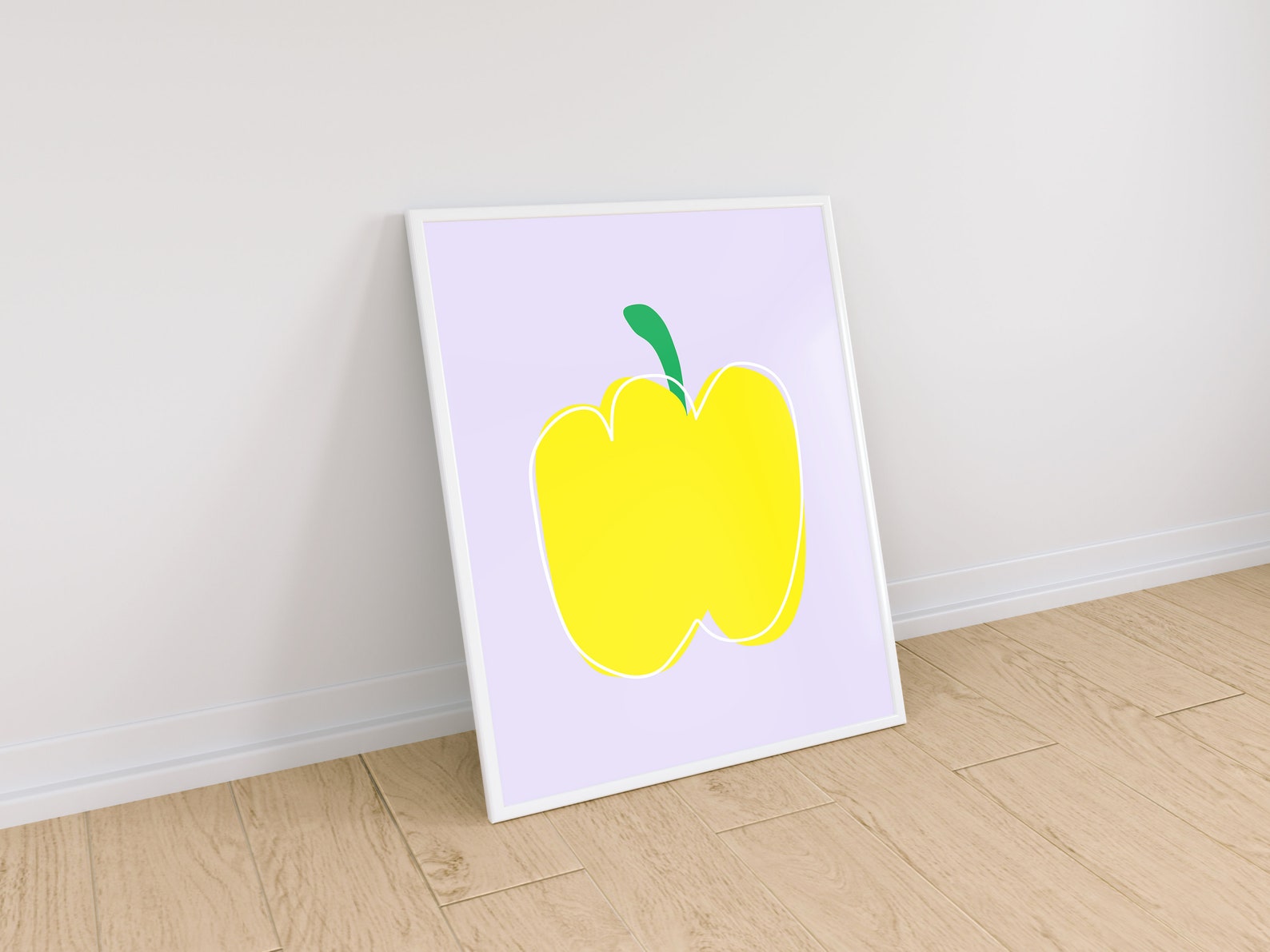 Sweet Pepper Poster,bell Pepper Illustration,minimalism Paprika Art ...