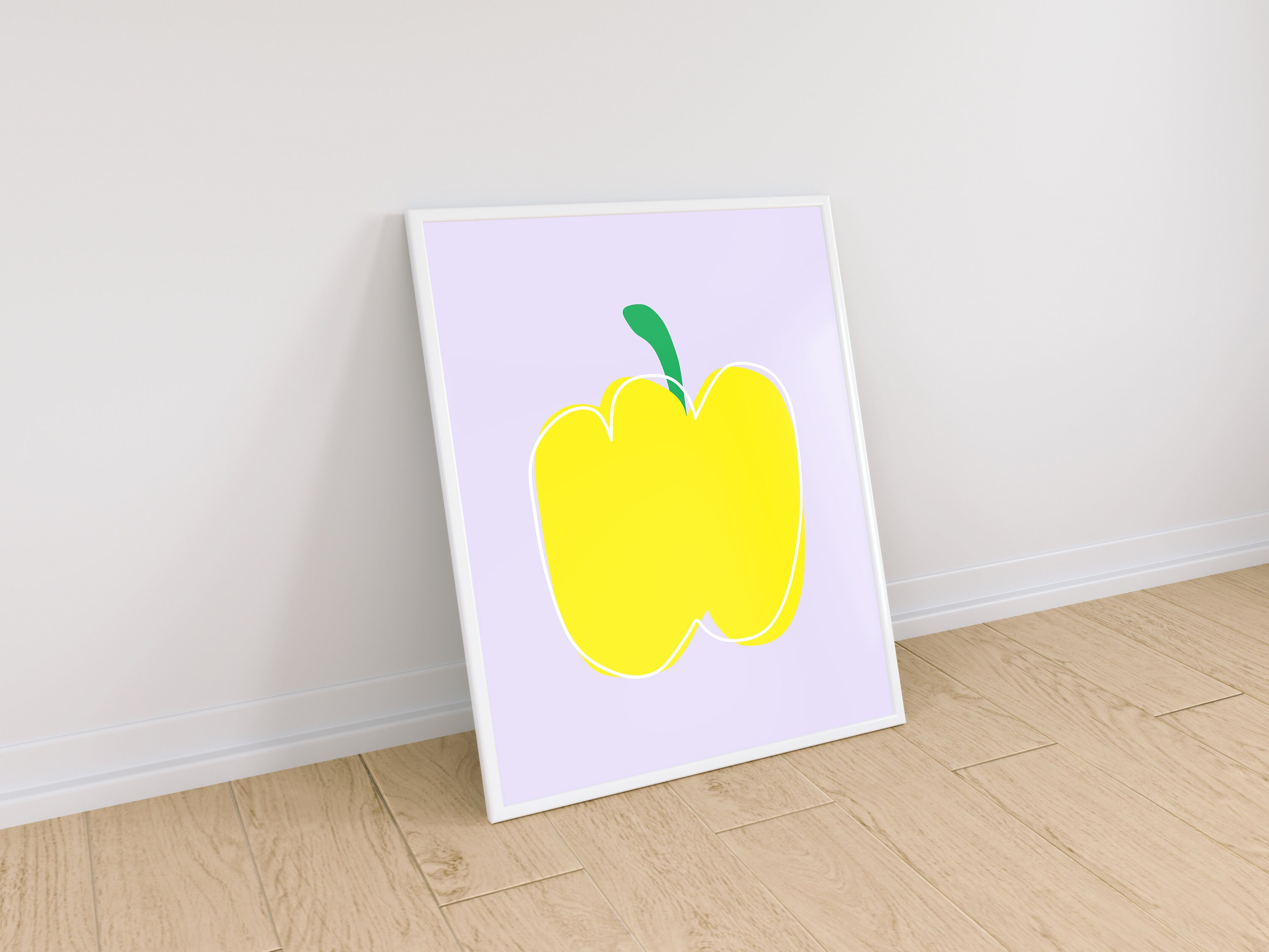 Sweet Pepper Poster,bell Pepper Illustration,minimalism Paprika Art ...