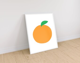 Orange Minimalist Fruit Art - Etsy