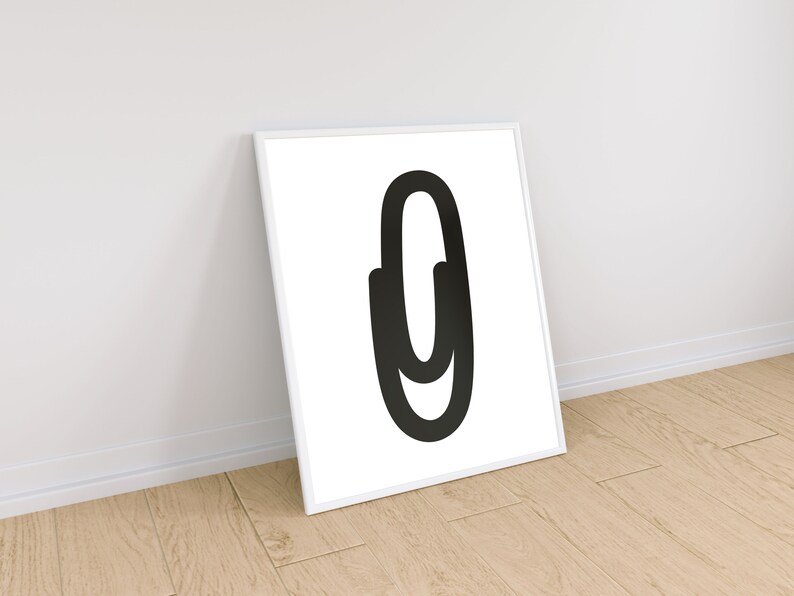 Paperclip Poster,clip Drawing,clip Line Art,minimalist Digital Art ...