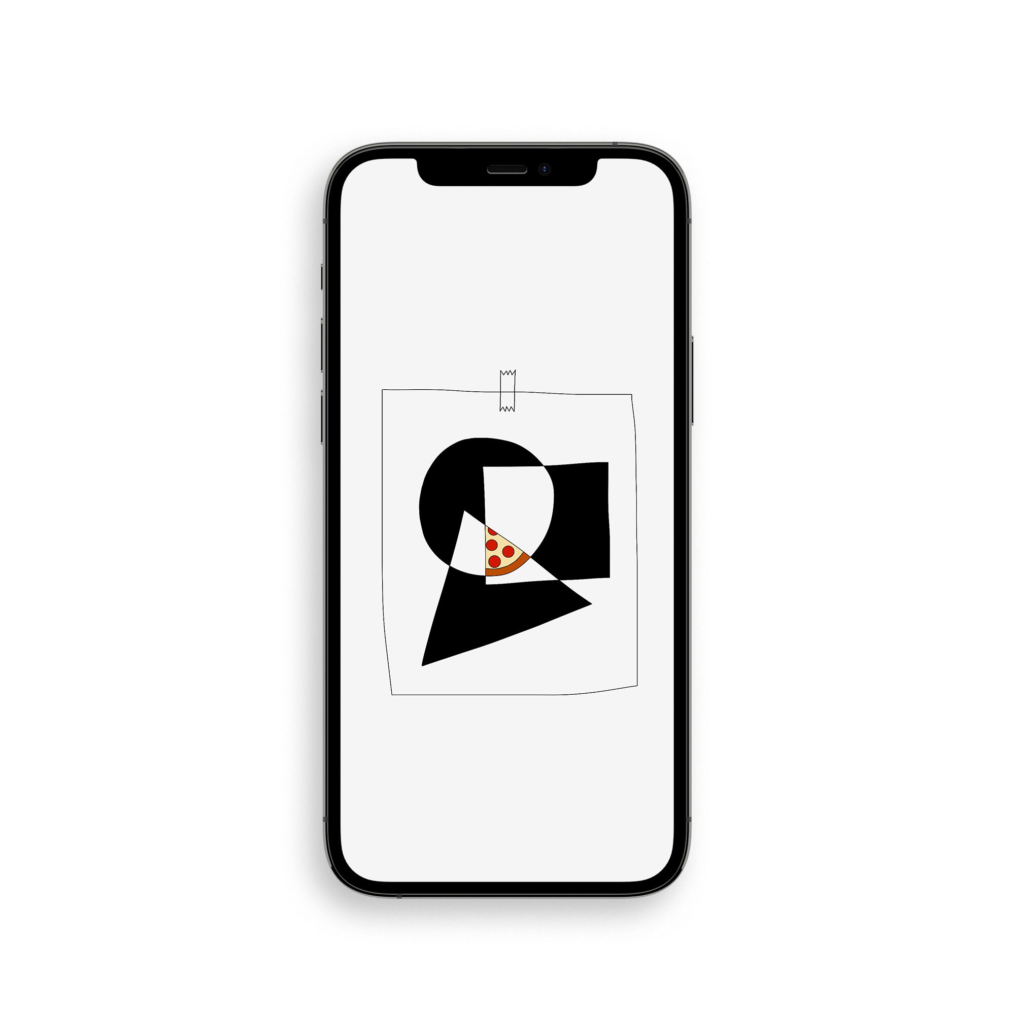 Circle Triangle Square Phone Wallpaper,a Piece of Pizza Phone ...