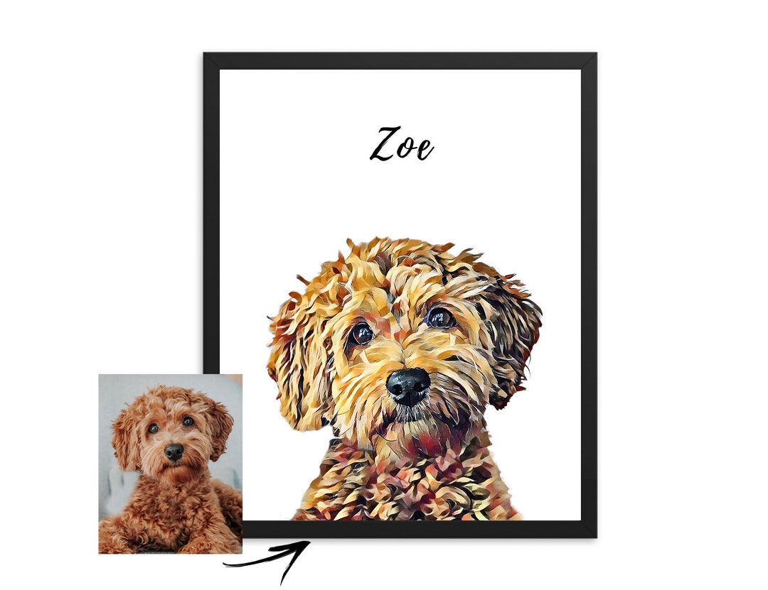 Pet Portrait Digital Download File | Custom Dog Mum Gift | Custom Dog ...