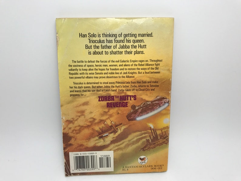 1992 Star Wars Zorba the Hutts Revenge Paperback Chapter Book / 90s ...