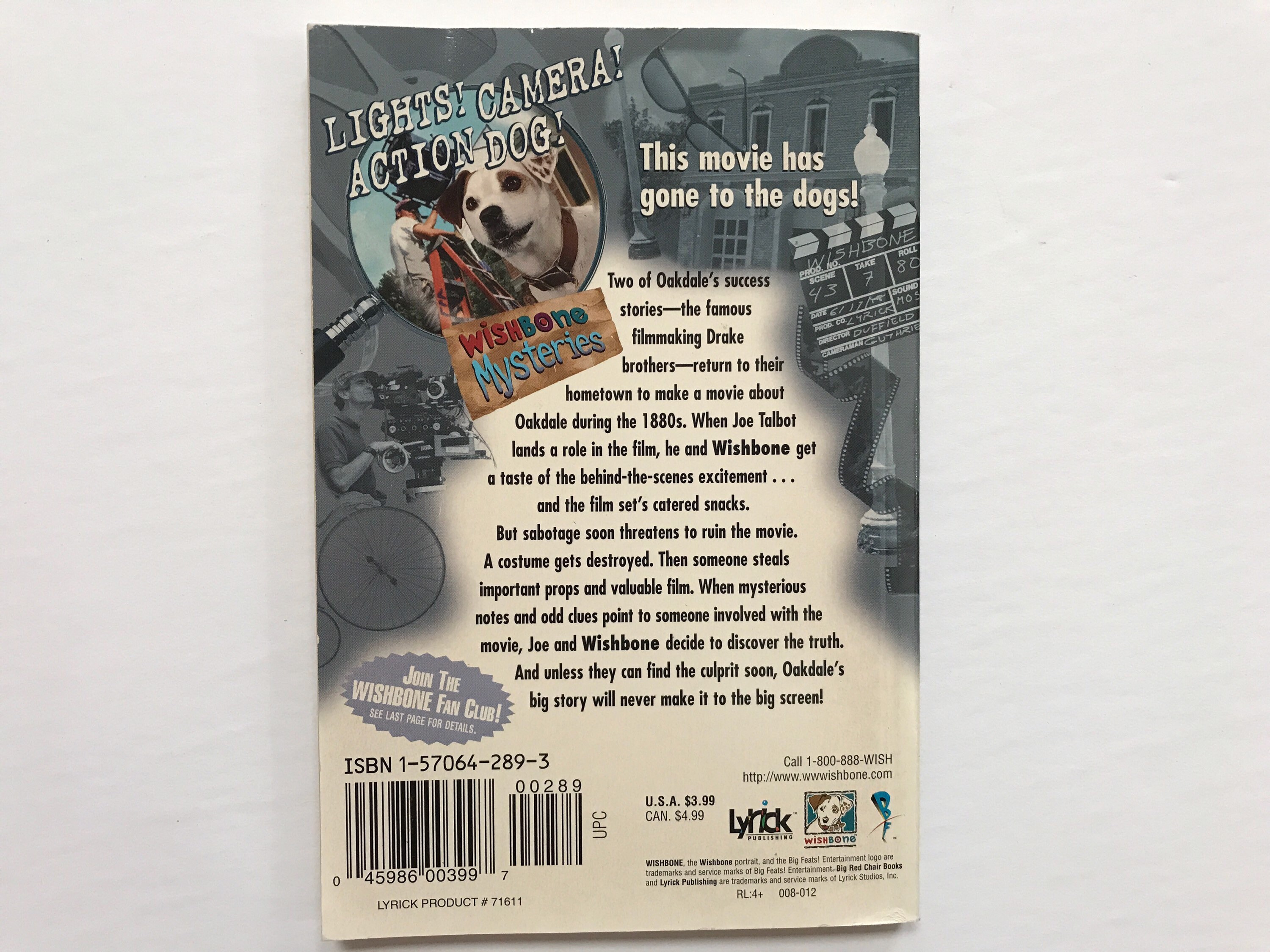 Wishbone Mysteries #11 Lights Camera Action Dog Paperback Chapter Book ...