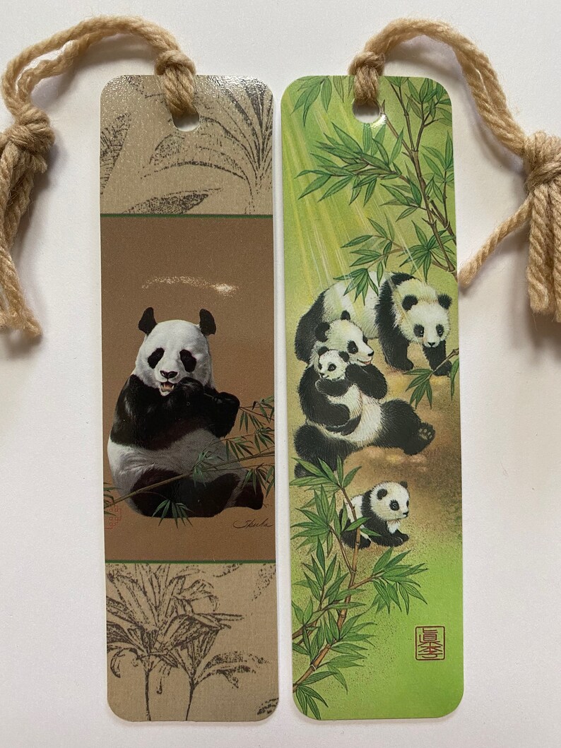 1980s Panda Bear Bookmarks Pair 80s 90s Sunshine Thoughts - Etsy