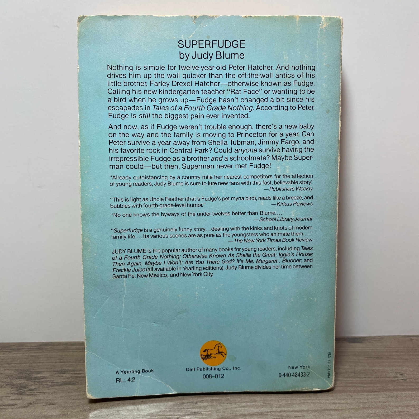 Superfudge Book by Judy Blume 1981 Paperback Kids Novel Dell Yearling ...