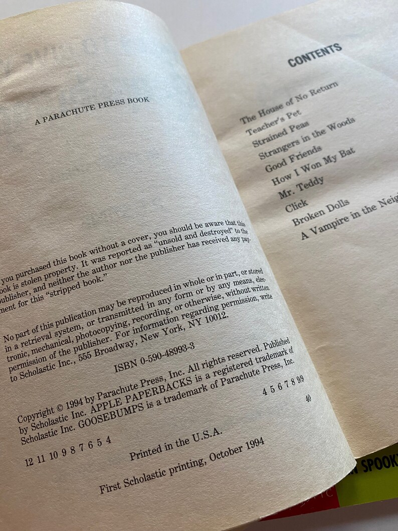 Tales to Give You Goosebumps Special Edition 1 and 2 Paperback Books by ...