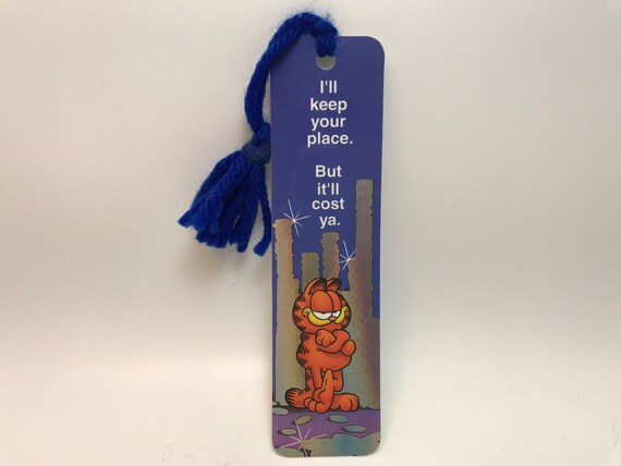 Vintage Garfield Book Mark Bookmark 90s Orange Fat Cat With | Etsy