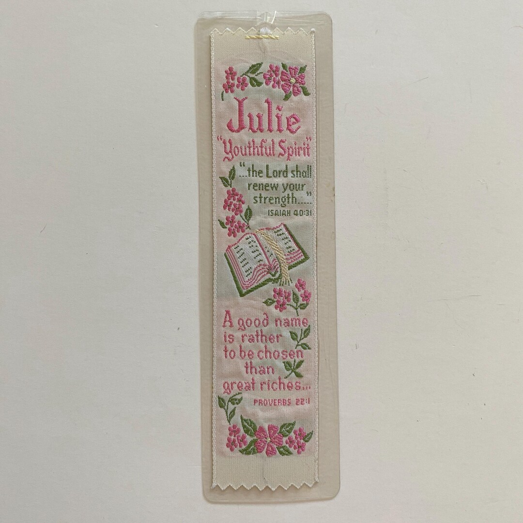 Julie Youthful Spirit Bookmark 1962 Poem Prayer Book Mark Graceline - Etsy