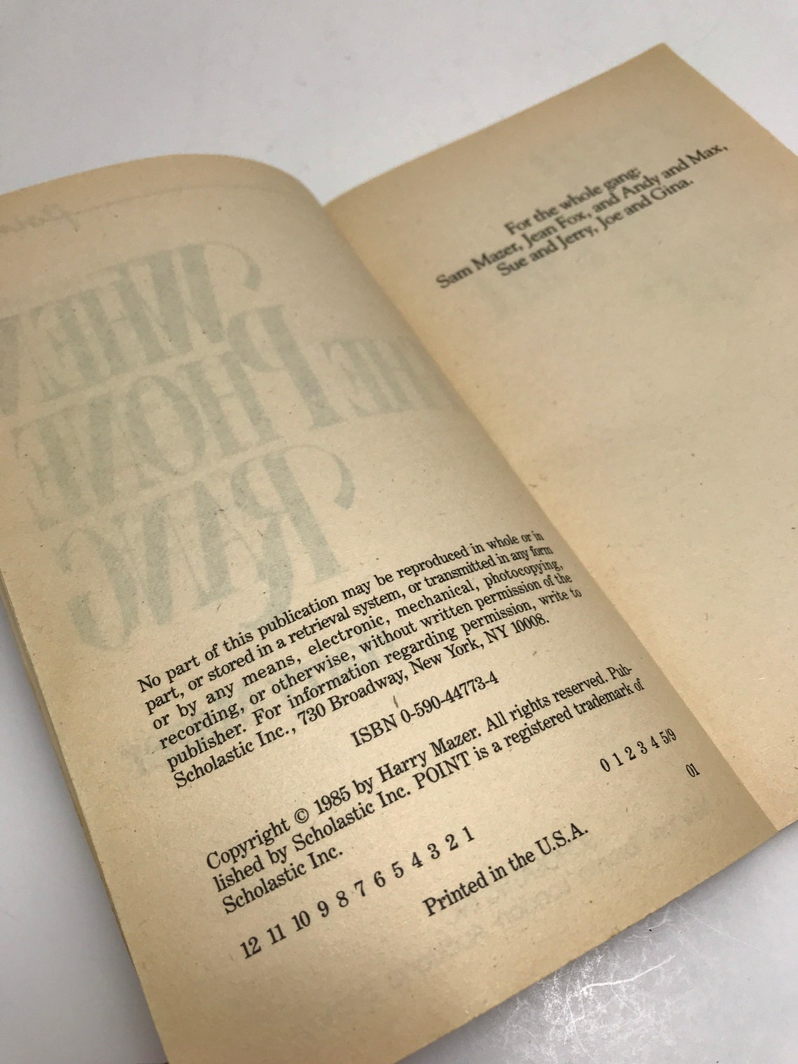 1985 When the Phone Rang Paperback Chapter Book / Harry Mazer - Etsy