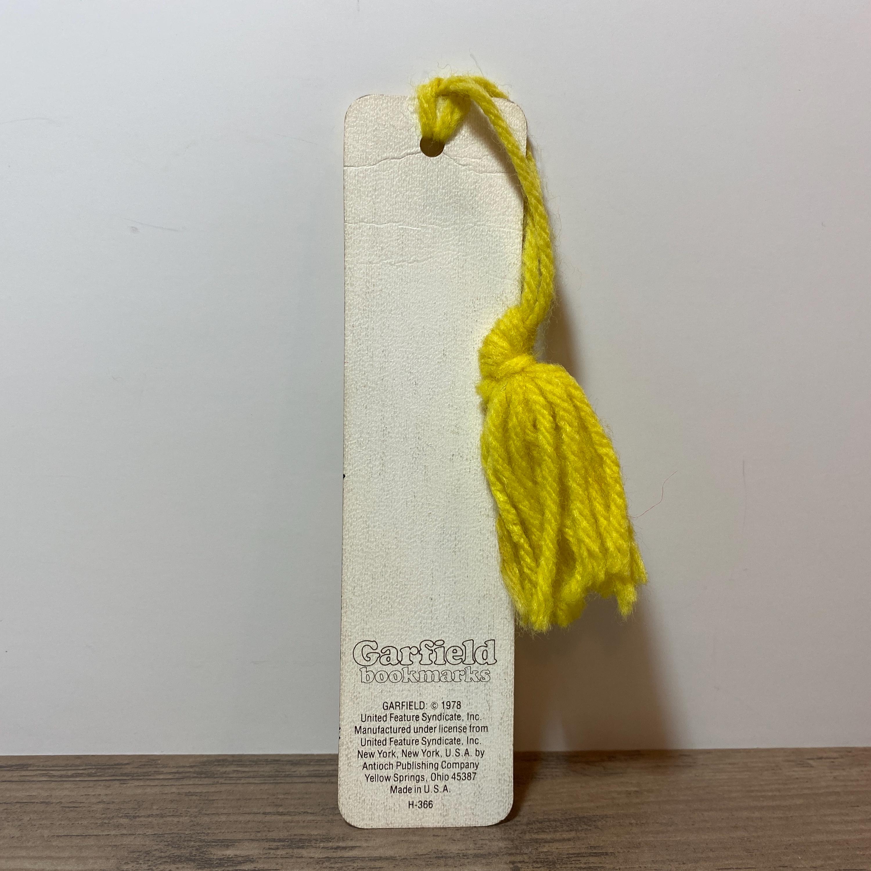 Vintage Garfield Bookmark 80s Orange Fat Cat With Tassel Jim Davis Made ...
