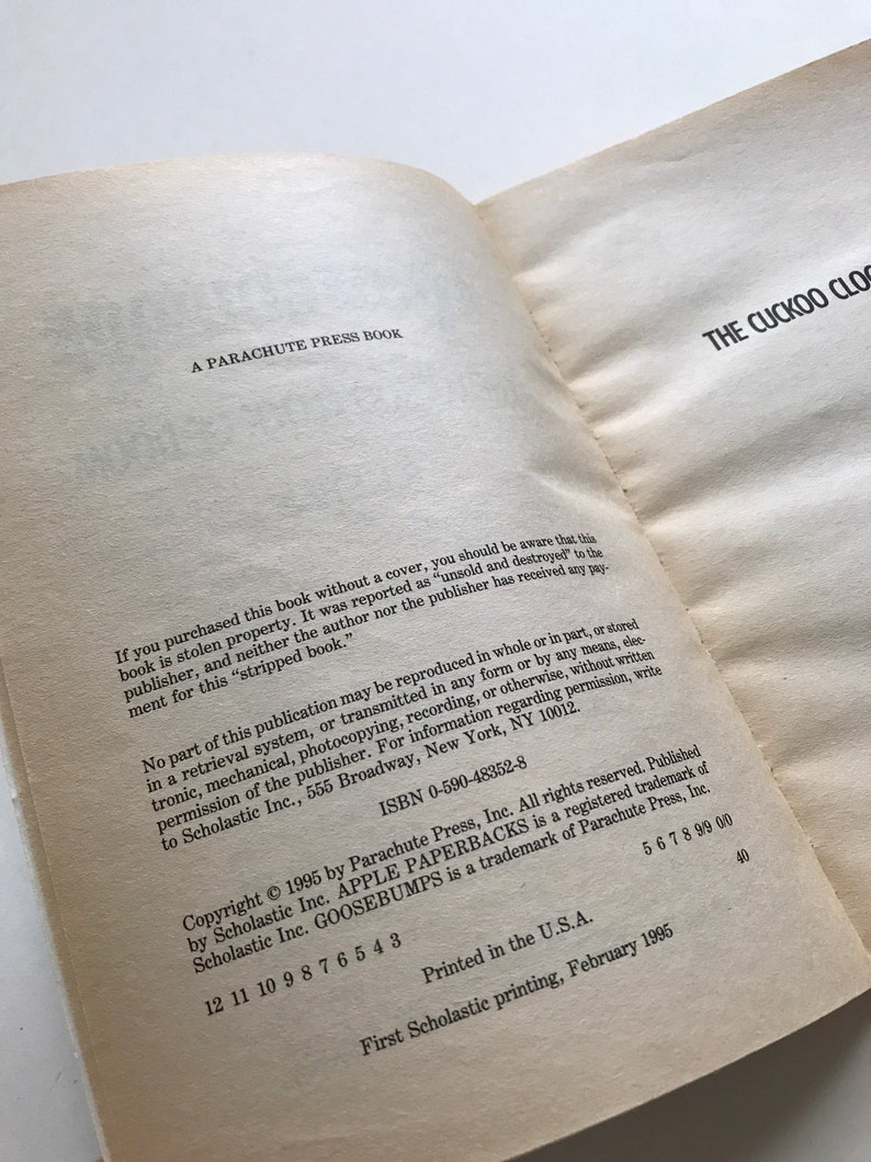 Goosebumps 28 the Cuckoo Clock of Doom Paperback Book by RL - Etsy