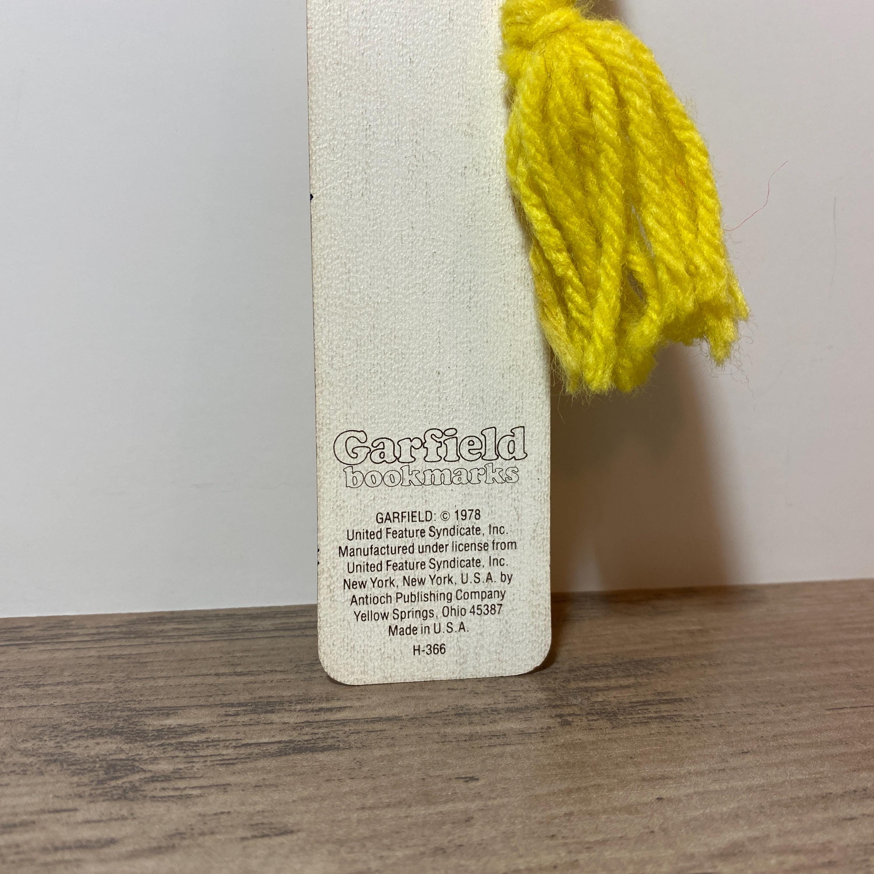Vintage Garfield Bookmark 80s Orange Fat Cat With Tassel Jim Davis Made ...