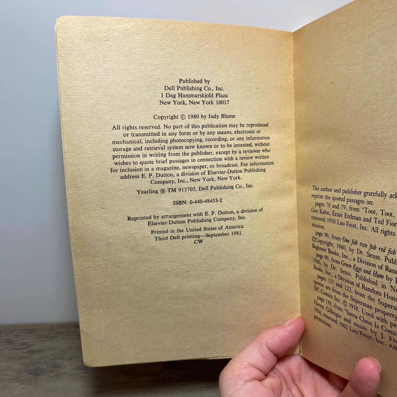 Superfudge Book by Judy Blume 1981 Paperback Kids Novel Dell Yearling ...