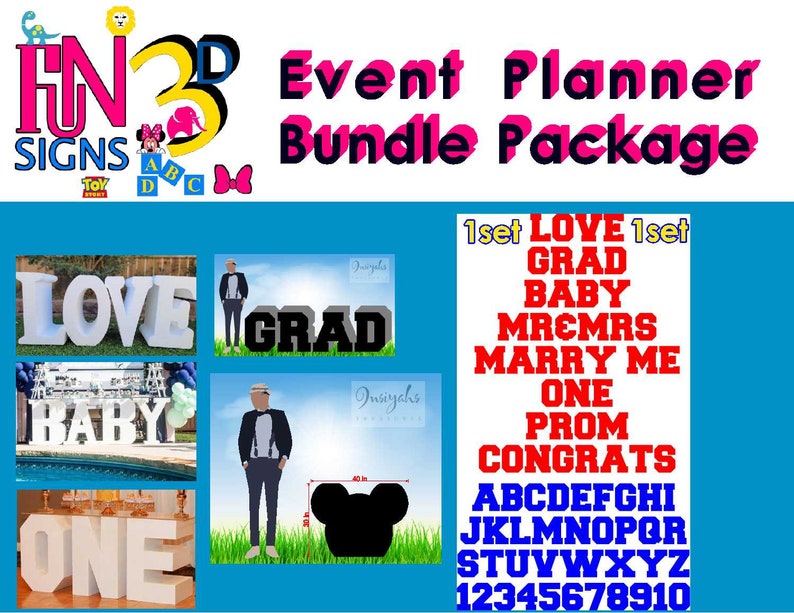 Event Planner Package Bundle Large Foam Letters 30inch Tall 12 - Etsy