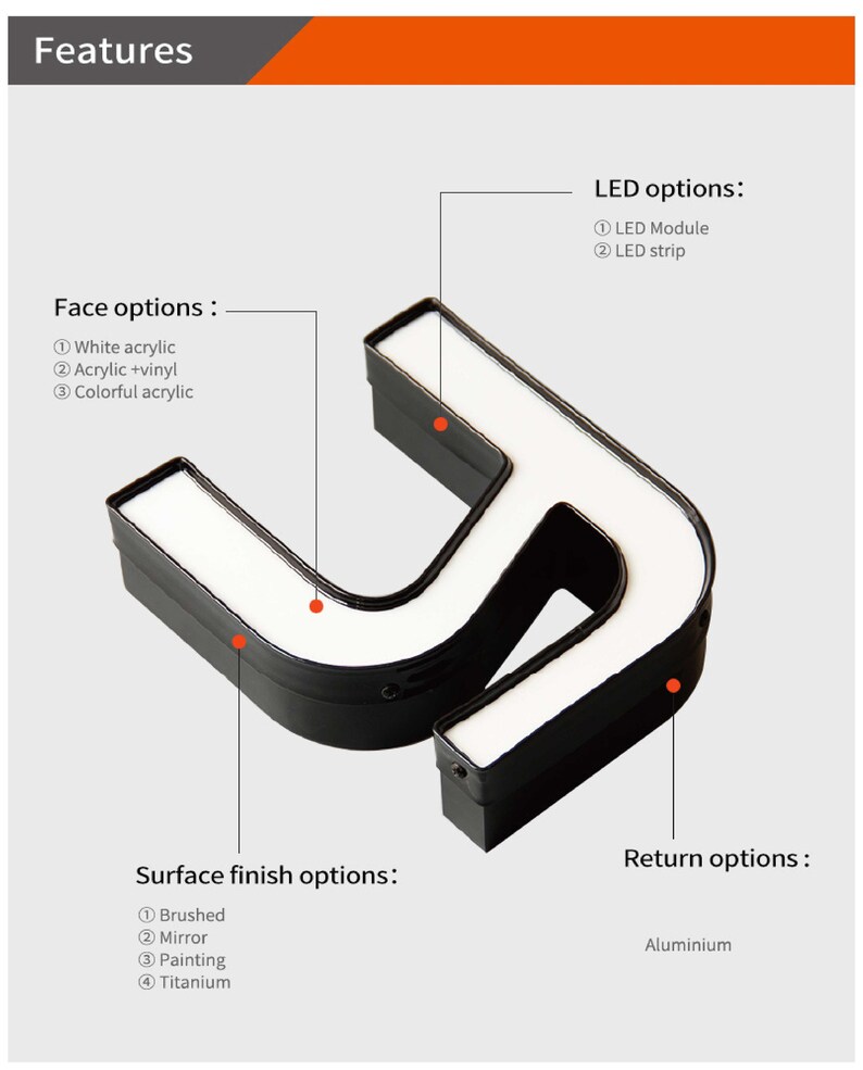 Front Lit LED Channel Letters Signs for Store Front Business | Etsy