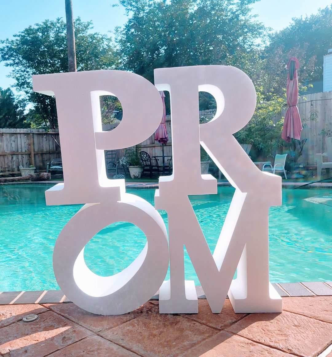 PROM Monument Style Custom Made Foam Letters, Free Shipping 8in Thick ...