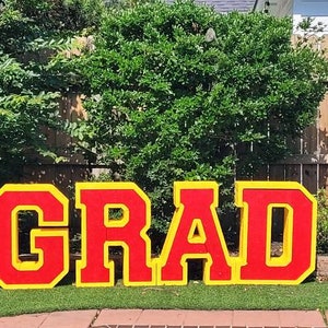 Foam Letters Grad Two Color Painted for Table Base, Decor or Photo ...
