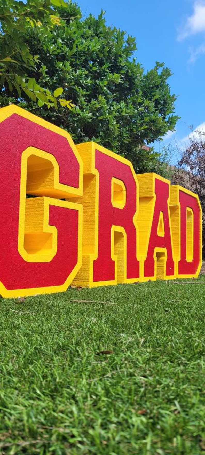Foam Letters Grad Two Color Painted for Table Base Decor or | Etsy