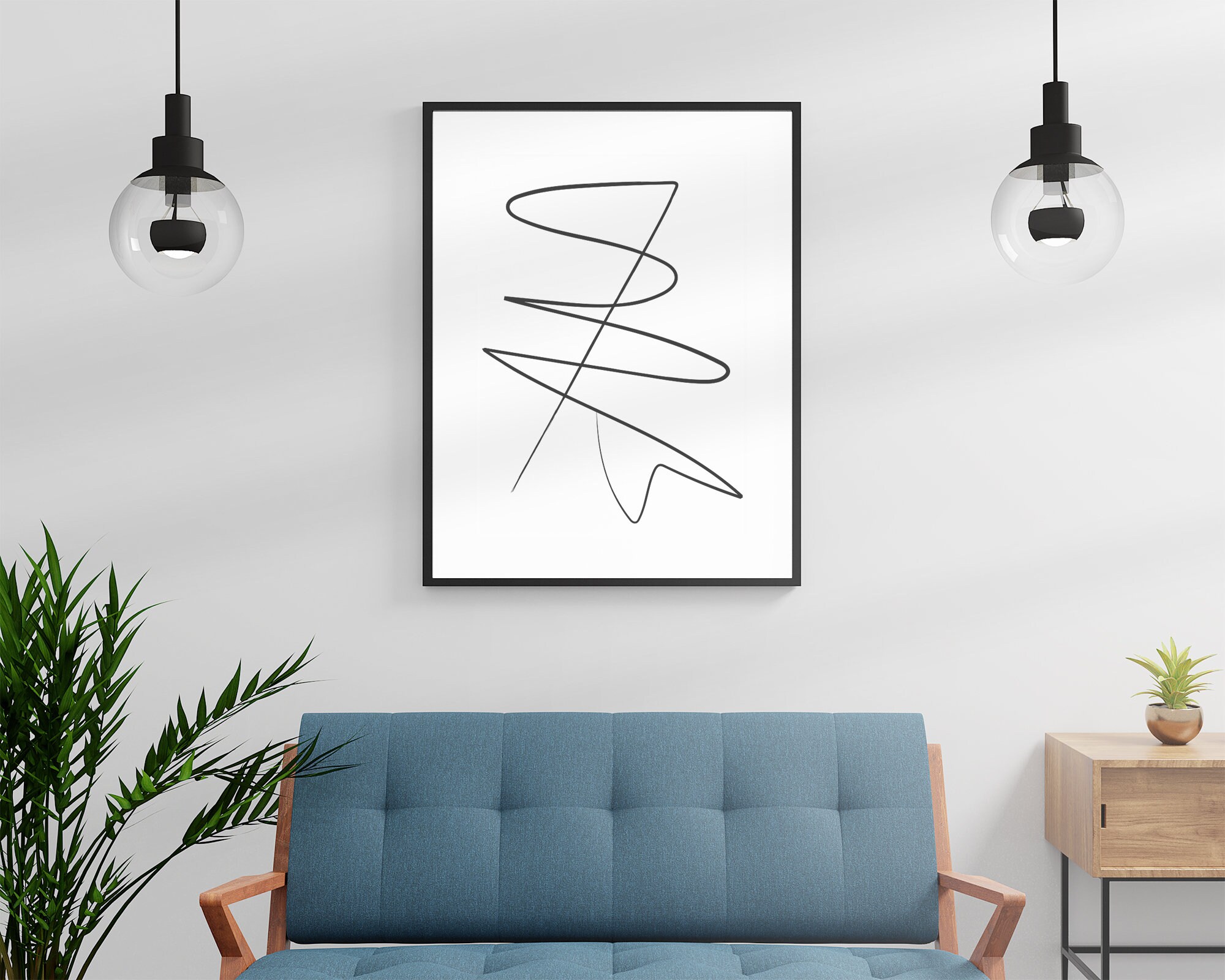 Abstract Line Drawing Poster, Instant Download Printable Wall Art ...