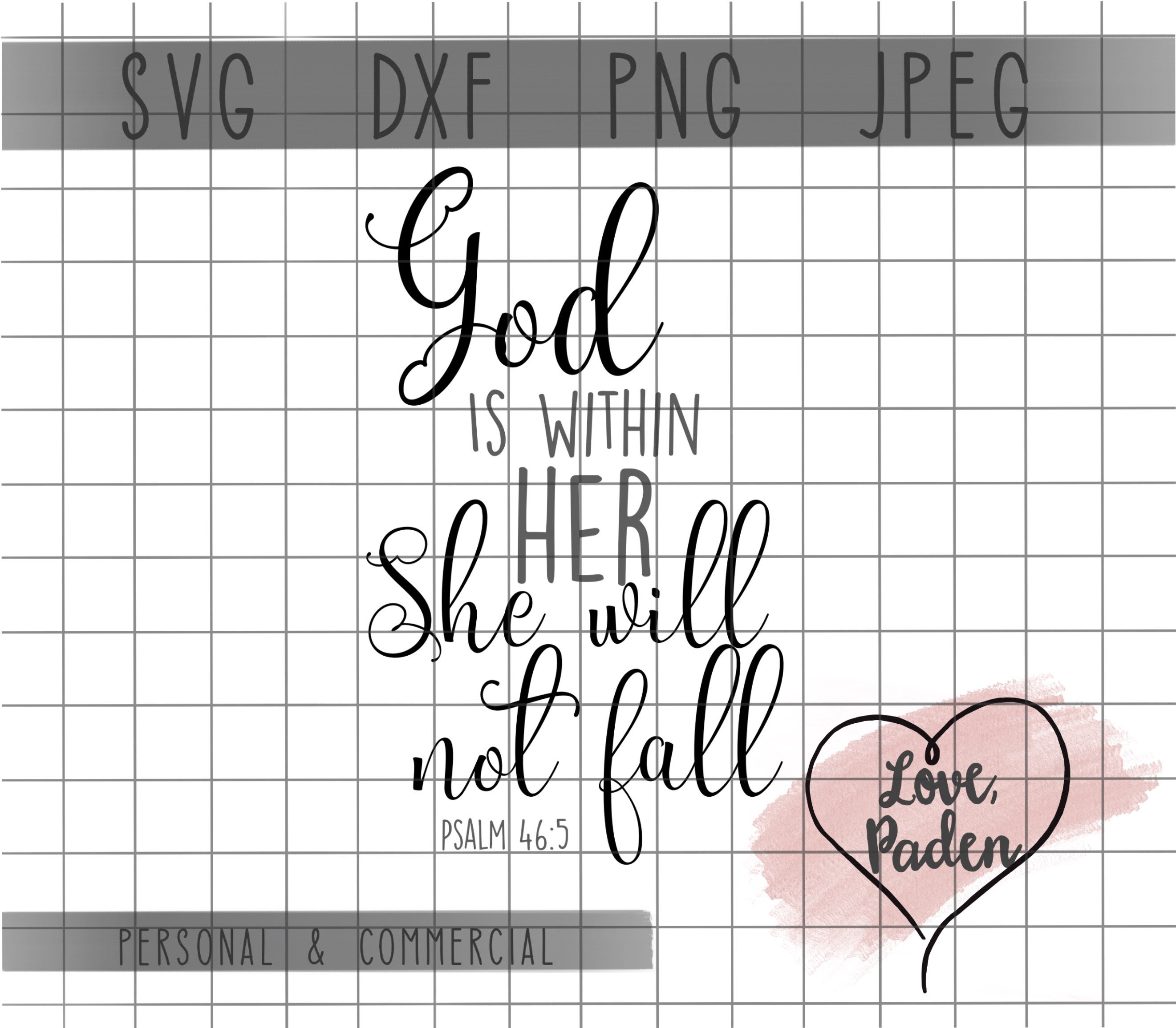 God is Within Her She Will Not Fall Psalm 46:5 Bible | Etsy