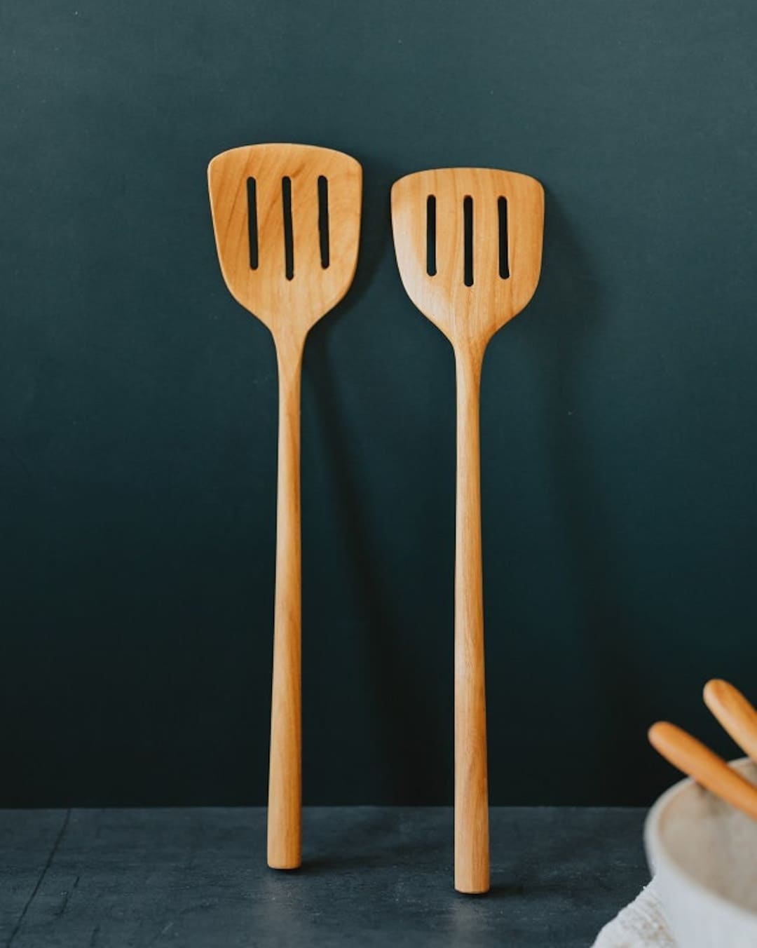 Wok Frying Spatula Strainer | Teak Wood - Etsy