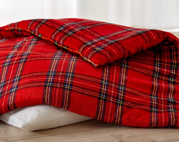 Hundedecke Walter Karo rot Kuschelfleece / - Etsy.de