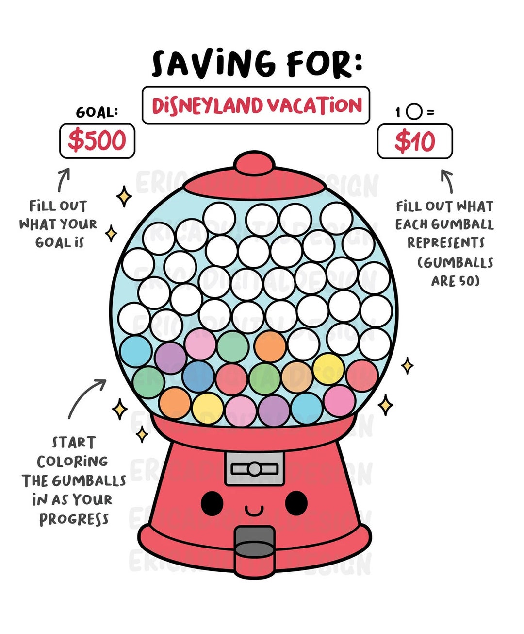 Savings Goal Tracker Printable Planner Inserts Bullet Journal Financial ...