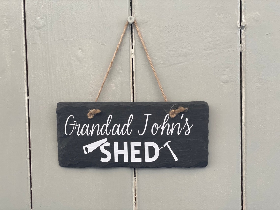 Grandad Shed Sign Slate Shed Sign Birthday Present for Grandad ...