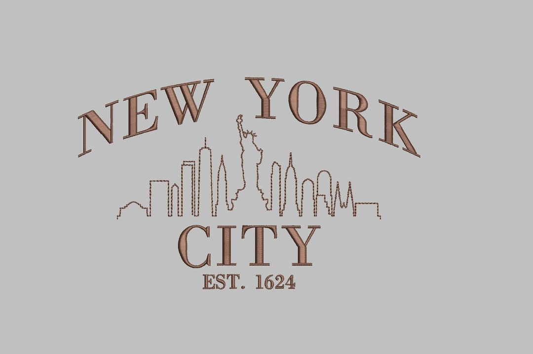 New York City Established 1624 Embroidery Design - 3 Sizes, 8 File ...