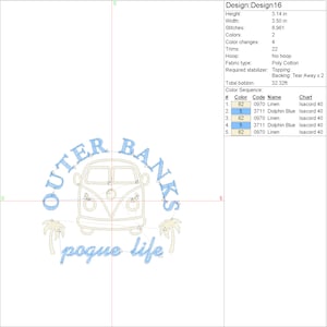 Outer Banks Embroidery Design - PES, DST, JEF, Exp, Xxx, Vp3, Hus ...