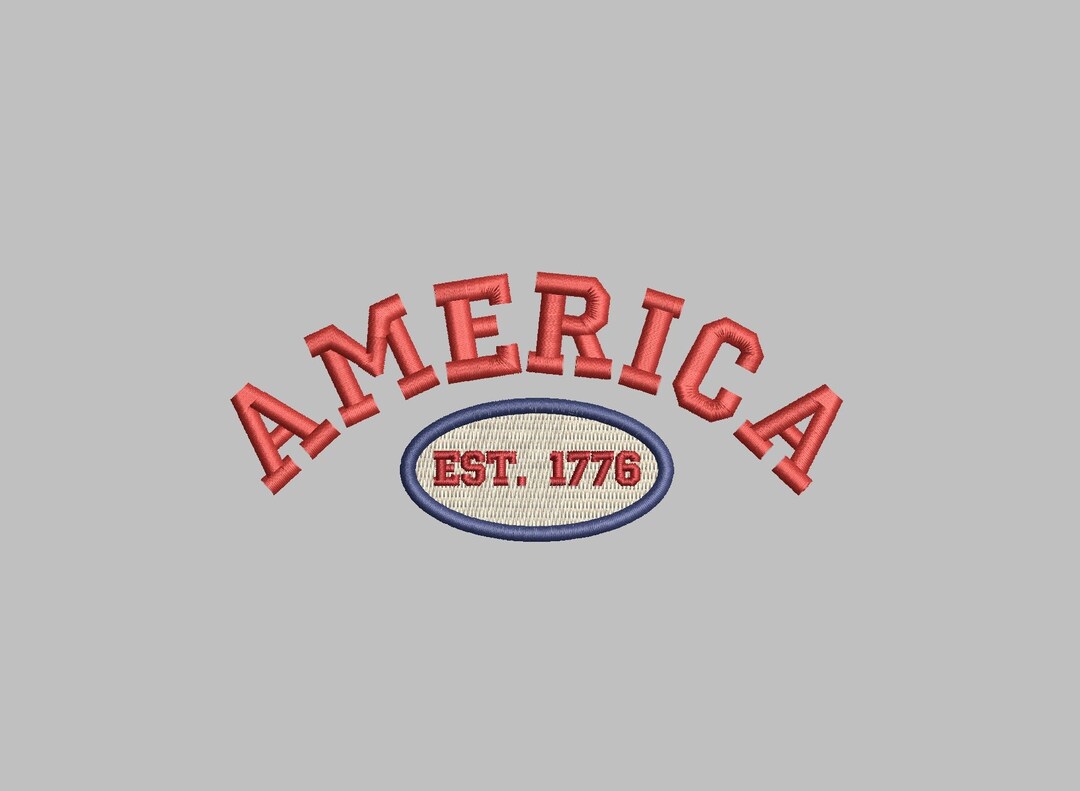 America, Established 1776 Embroidery Design, Pes, Jef, Dst, Fourth of ...
