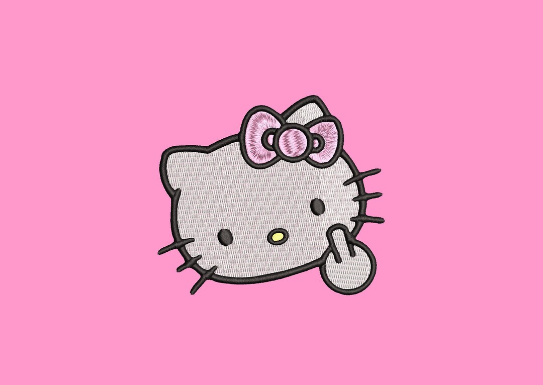 Y2K Kitty Middle Finger Embroidery Design PES, DST, JEF, Exp, Xxx, Vp3 ...