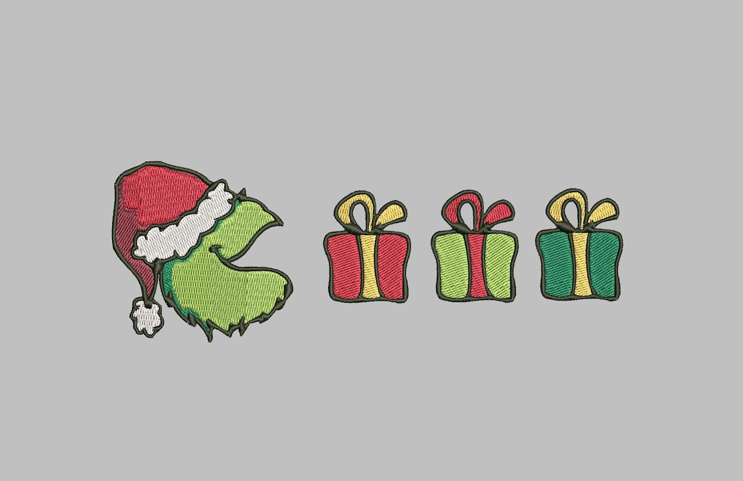 Grinch Pac Man Embroidery Design PES File - Etsy