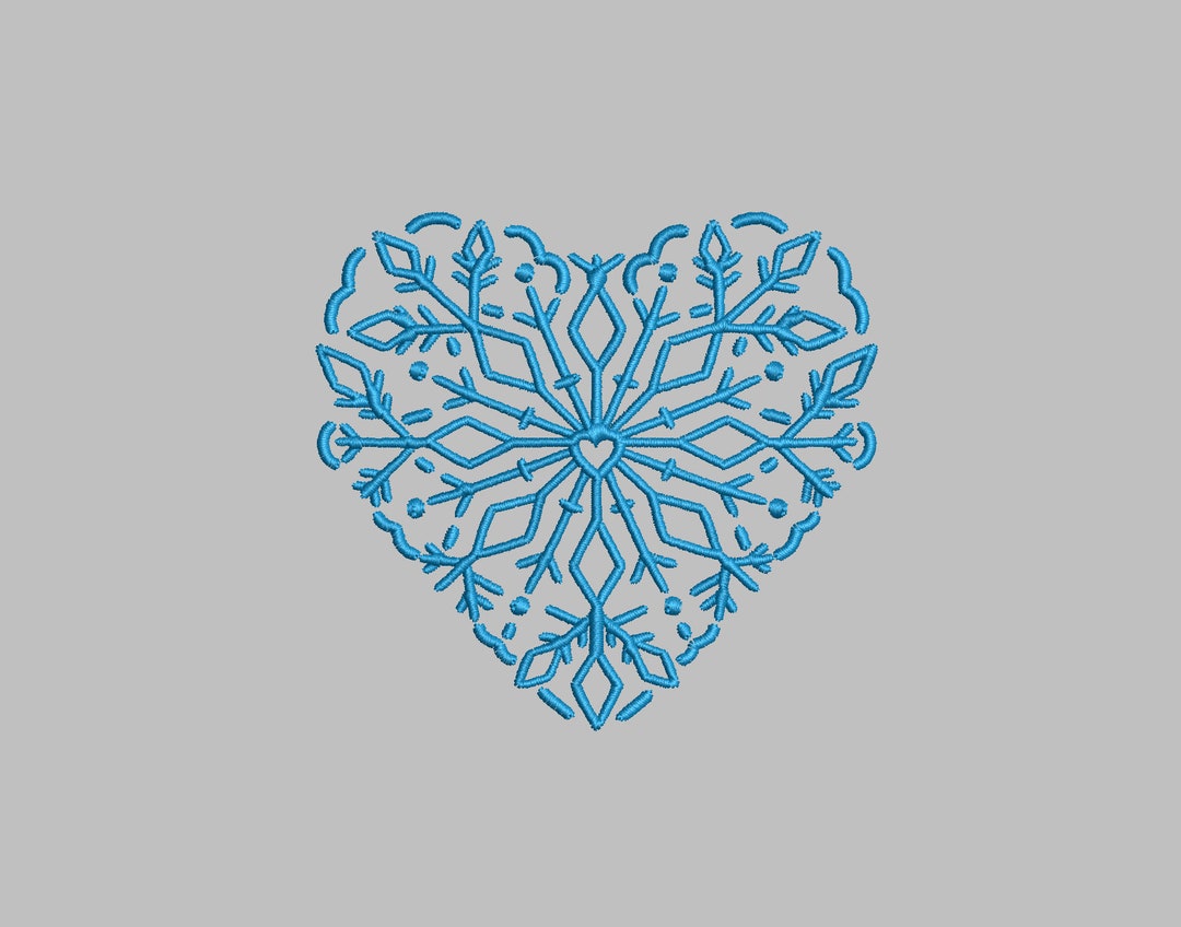 Snowflake Heart Embroidery Design - PES, DST, JEF, Exp, Xxx, Vp3 Trendy ...
