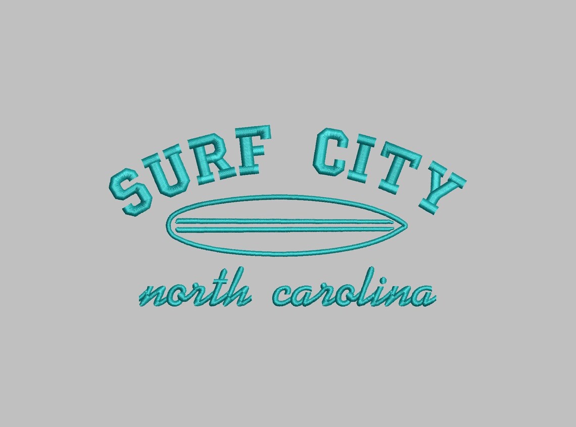 Surf City North Carolina Aesthetic Embroidery Design - PES, JEF, DST - Etsy