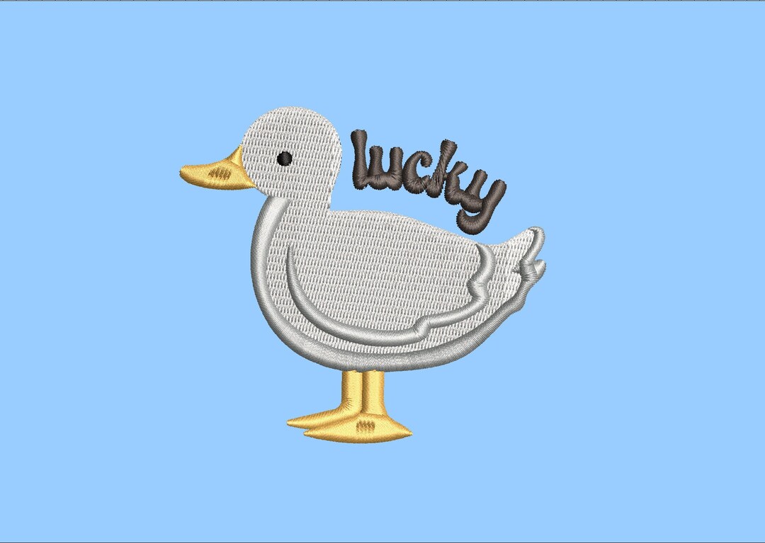 Lucky Duck Embroidery Design - PES, DST, JEF, Exp, Xxx, Vp3, Hus Trendy ...