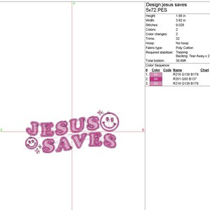 Preppy Jesus Saves Embroidery Design, PES, DST, JEF, Exp, Xxx, Trendy ...