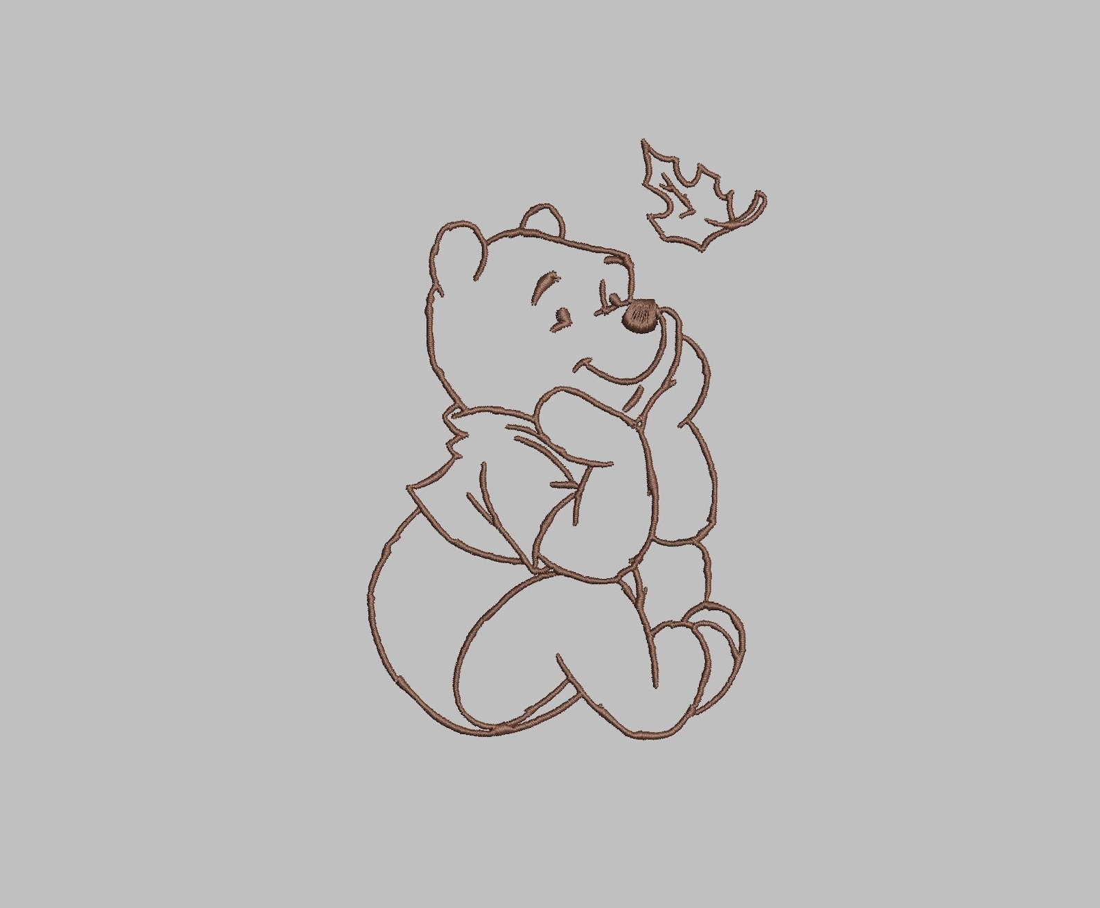 Winnie the Pooh Fall Leaf Embroidery Design - PES, DST, JEF, Exp, Xxx ...