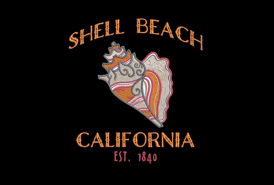 Shell Beach California Embroidery Design - PES, DST, JEF, Exp, Xxx, Vp3 ...