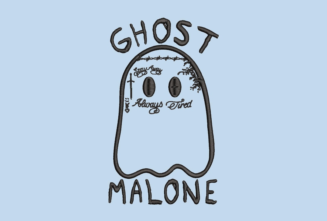Ghost Mal0ne Embroidery Design - PES, DST, JEF, Exp, Xxx, Vp3 ...