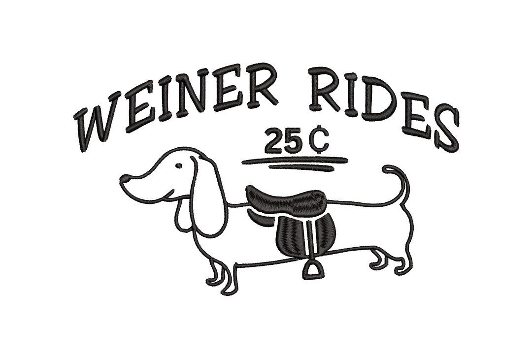 Wiener Rides 25 Cents Embroidery Design - 3 Sizes, 8 File Formats ...