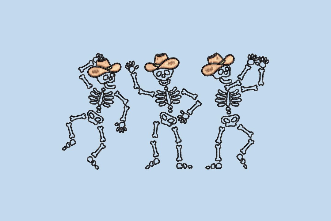Skeleton Cowboys Embroidery Design-pes, DST, JEF, Exp, Xxx, Vp3 ...