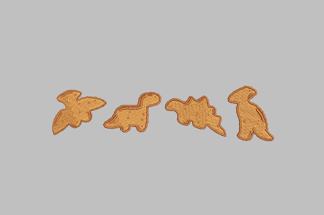 Dino Nuggets Embroidery Design PES, DST, JEF, Exp, Xxx, Vp3, Nostalgic ...