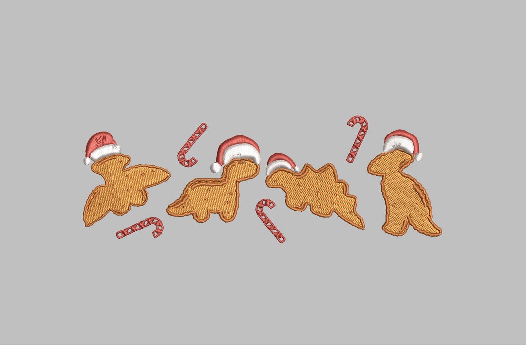 Christmas Xmas Dino Nuggets Embroidery Design - PES, DST, JEF, Exp, Xxx ...